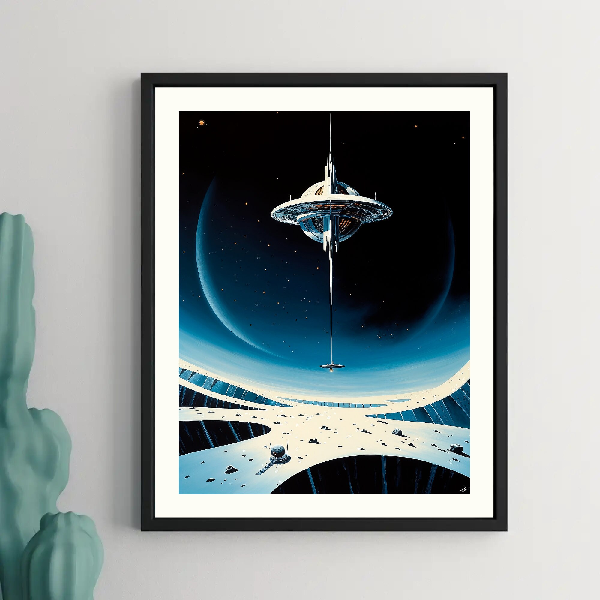 Retro Sci-fi, Space Illustration, space Station Alpha 12, Printable ...