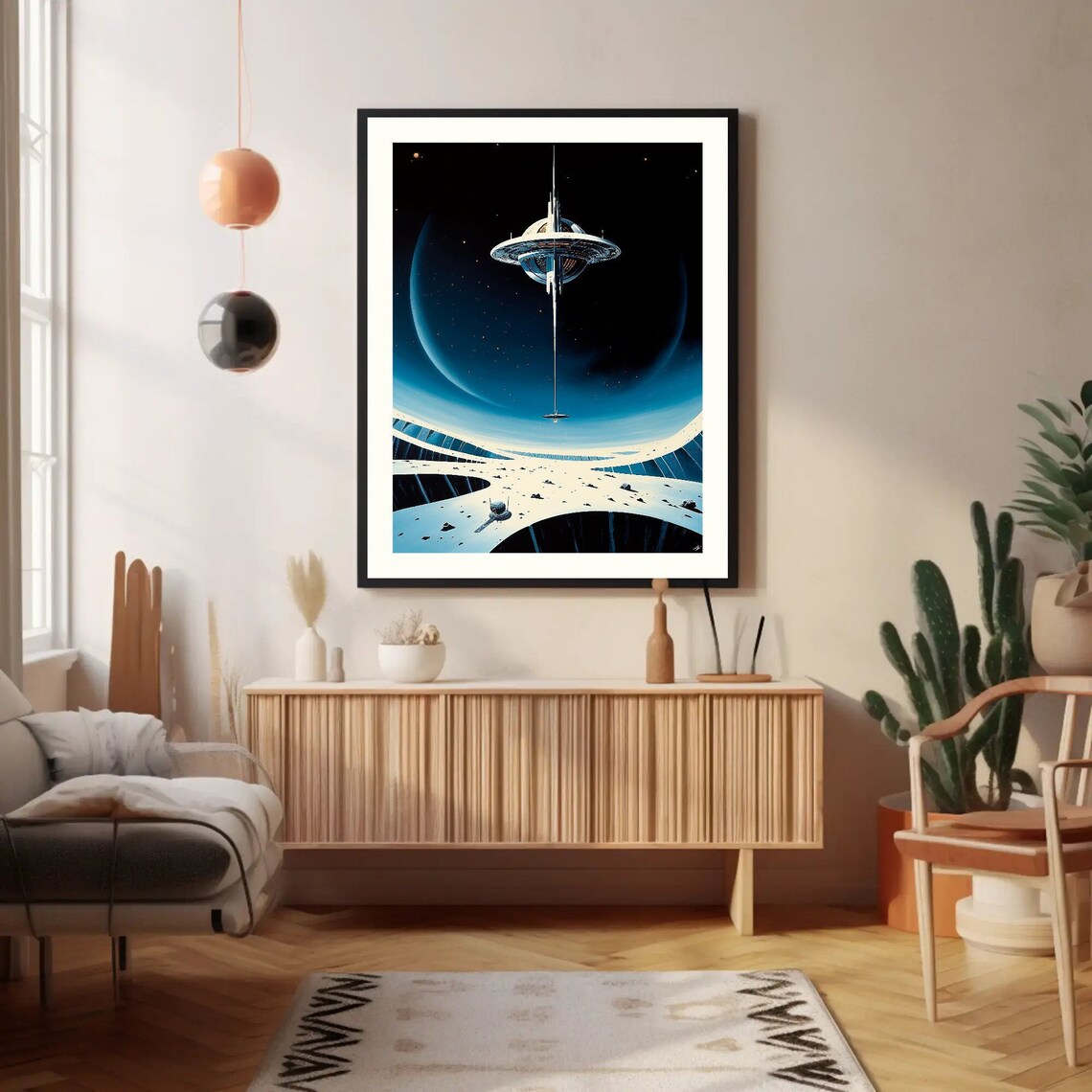 Retro Sci-fi, Space Illustration, space Station Alpha 12, Printable ...