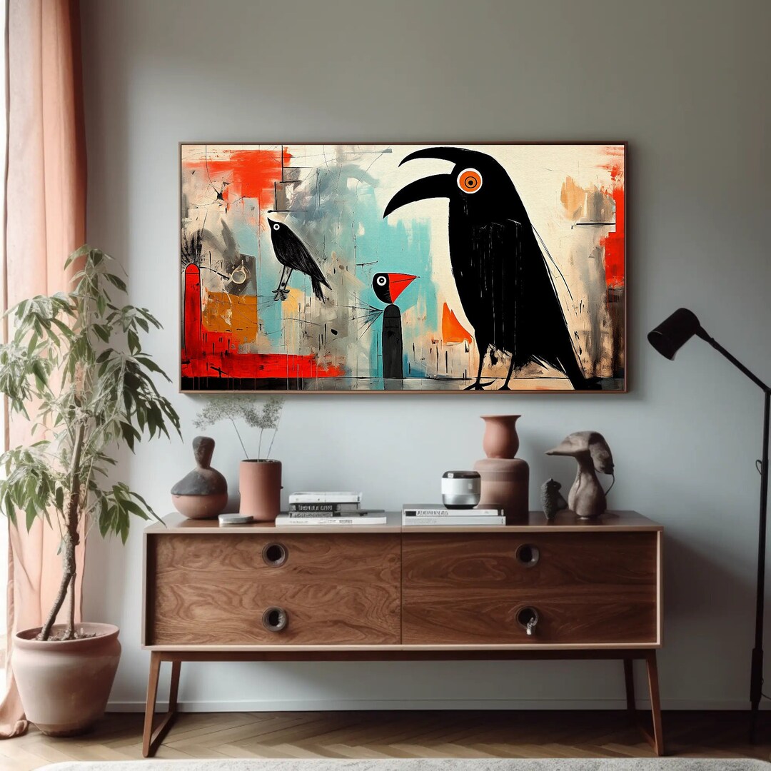 1960's Style, bird Talks. A Mid-century Inspired Digital Design ...