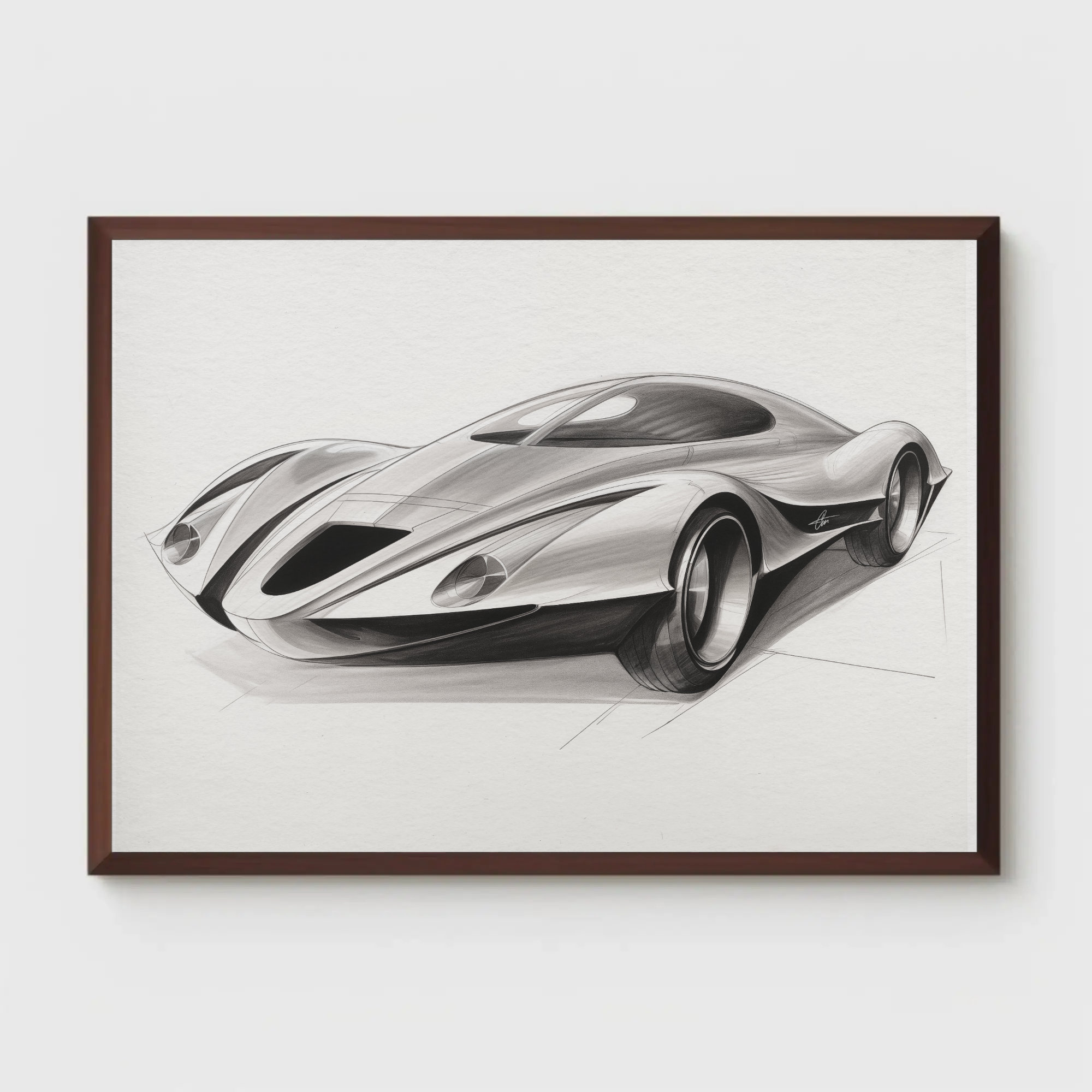 Vintage Concept Car Illustration: 3024 by Curtis Cole, Unframed Mid ...