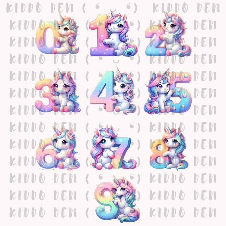Unicorn Alphabet and Numbers PNG A–Z & 0–9 | Magical Unicorn Letters ...