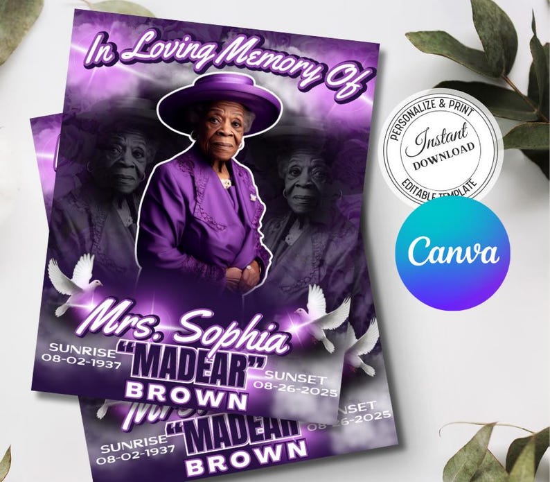 Memorial Editable Design Pink (canva) | Loved Ones | in Loving Memory ...