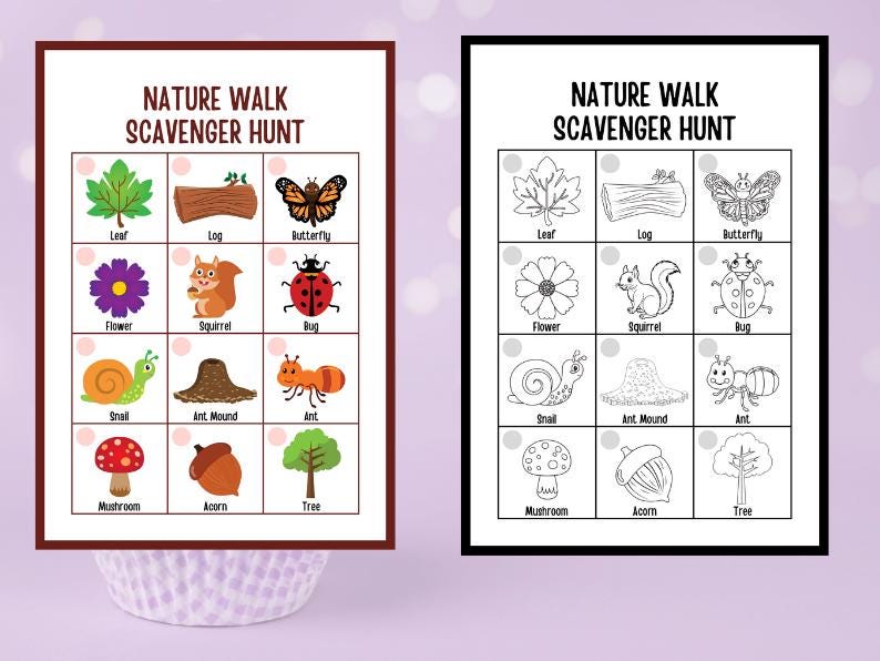 Nature Walk Scavenger Hunt Game: Printable Outdoor Activity (PDF ...