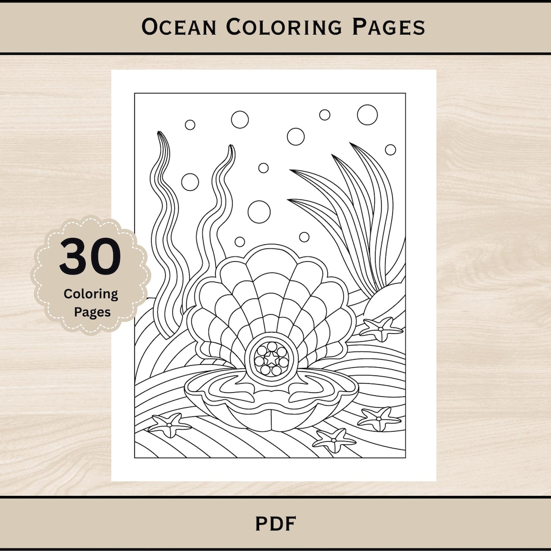 Ocean Coloring Pages Printable Bundle | Underwater Scene Art PDF ...