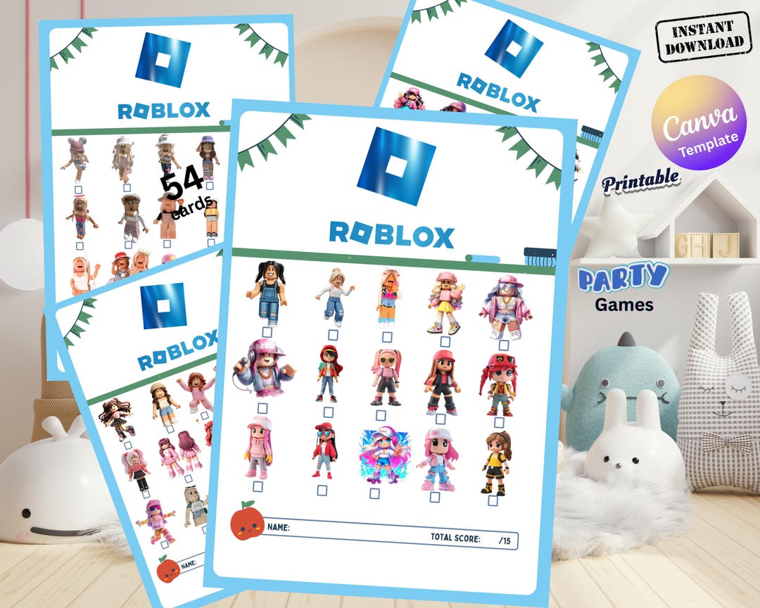 Roblox Scavenger Hunt Game 90 Trainer Cards + Checklist | Birthday ...