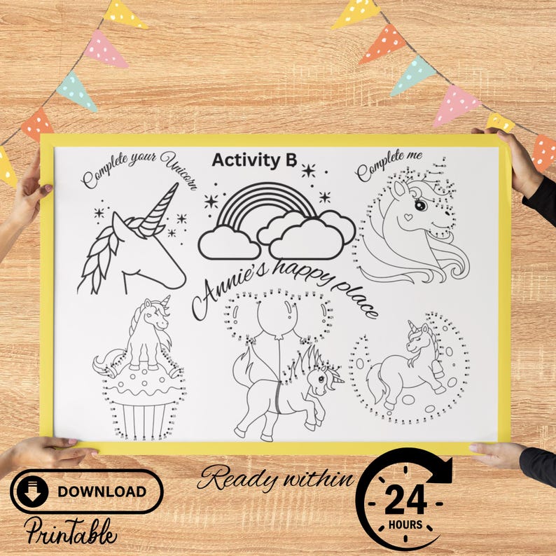 Unicorn Birthday Activity Sheets | 3 Printable Party Placemats for Kids ...