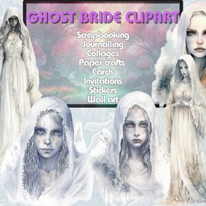 19 Designs, Ghost Bride Clipart, Png Transparent Background, Personal ...