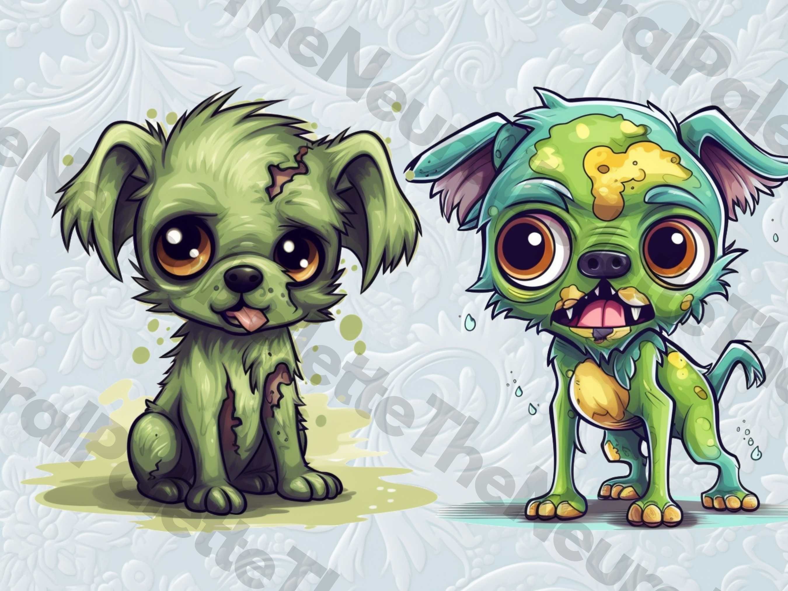 Cute Zombie Dog Drawing