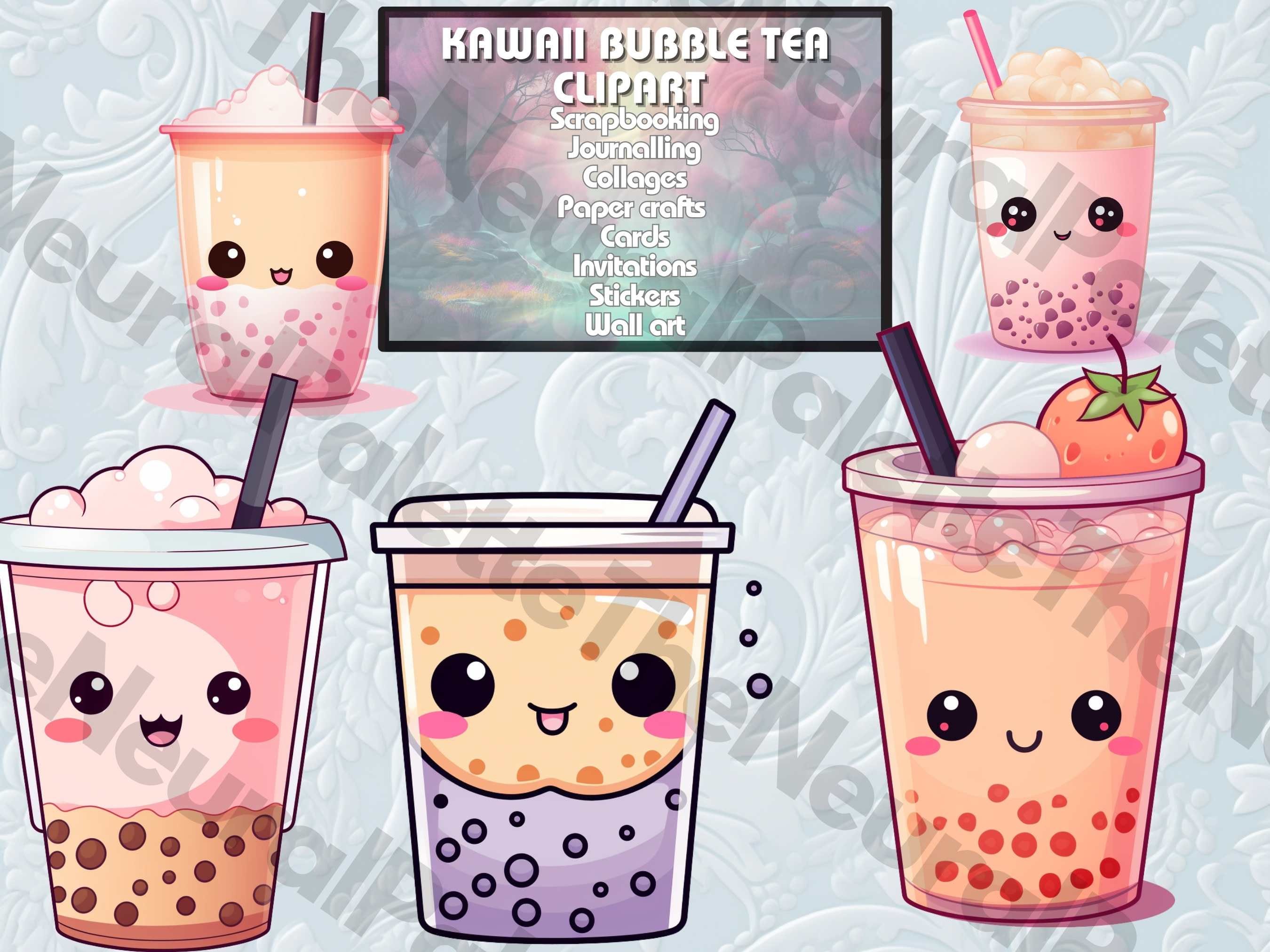 20, Kawaii Bubble Tea Clipart, Boba Tea, Transparent Background ...
