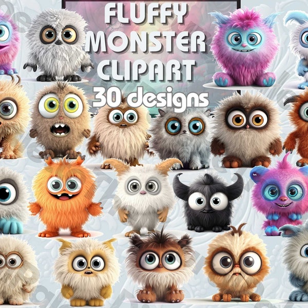 Monsters Clipart - Etsy