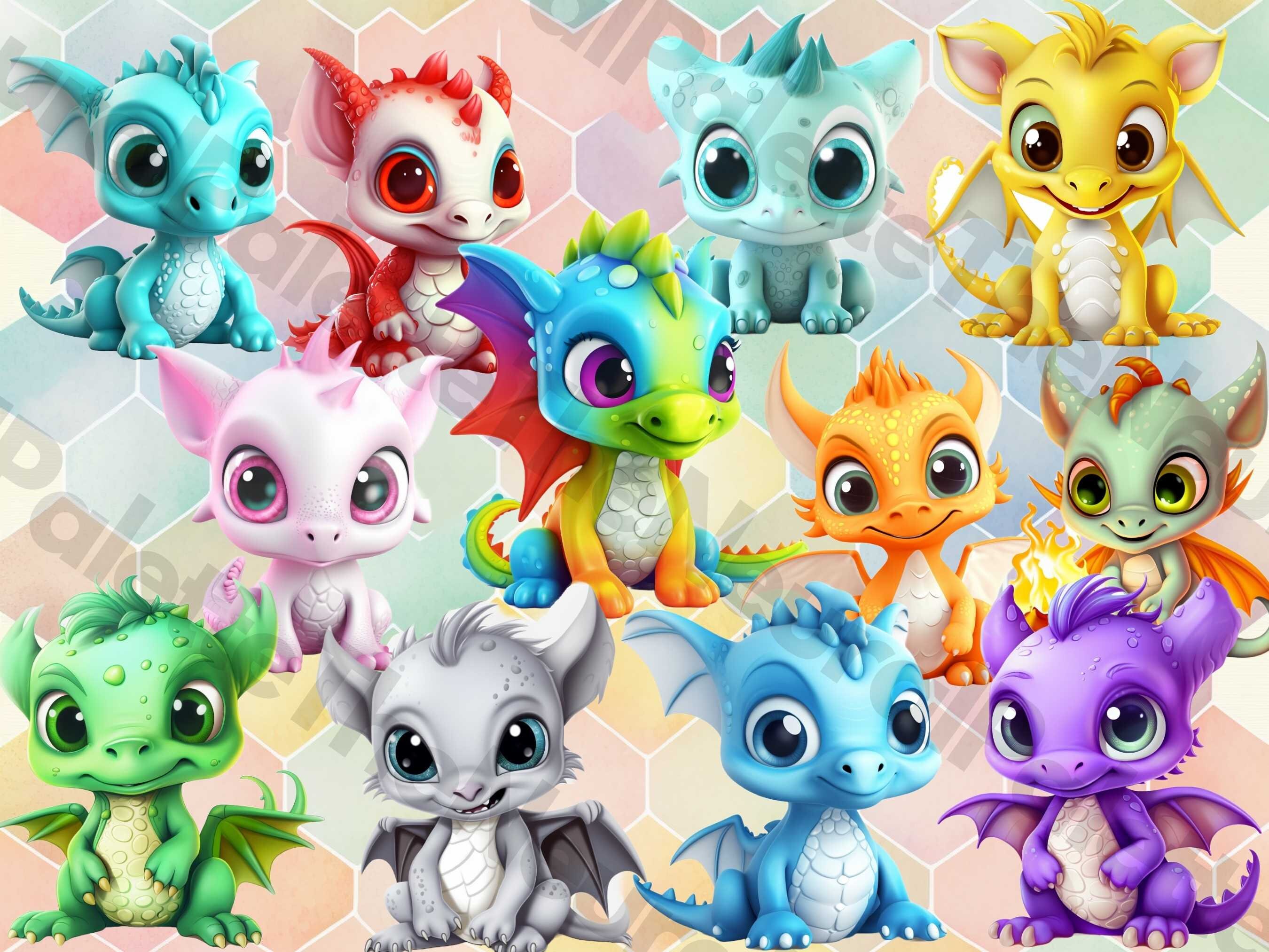 10, Baby Dragon Clipart, Transparent Background PNG, Instant Download ...