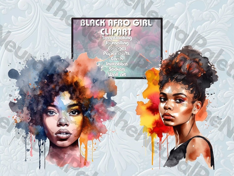 14 Afro Black Girl Clipart Black Woman Art Instant - Etsy