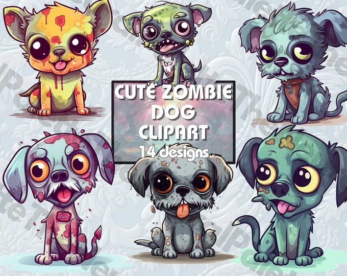 Zombie Dog Clipart Vector Graphic Svg Png Jpg Eps Creepy Puppy ...