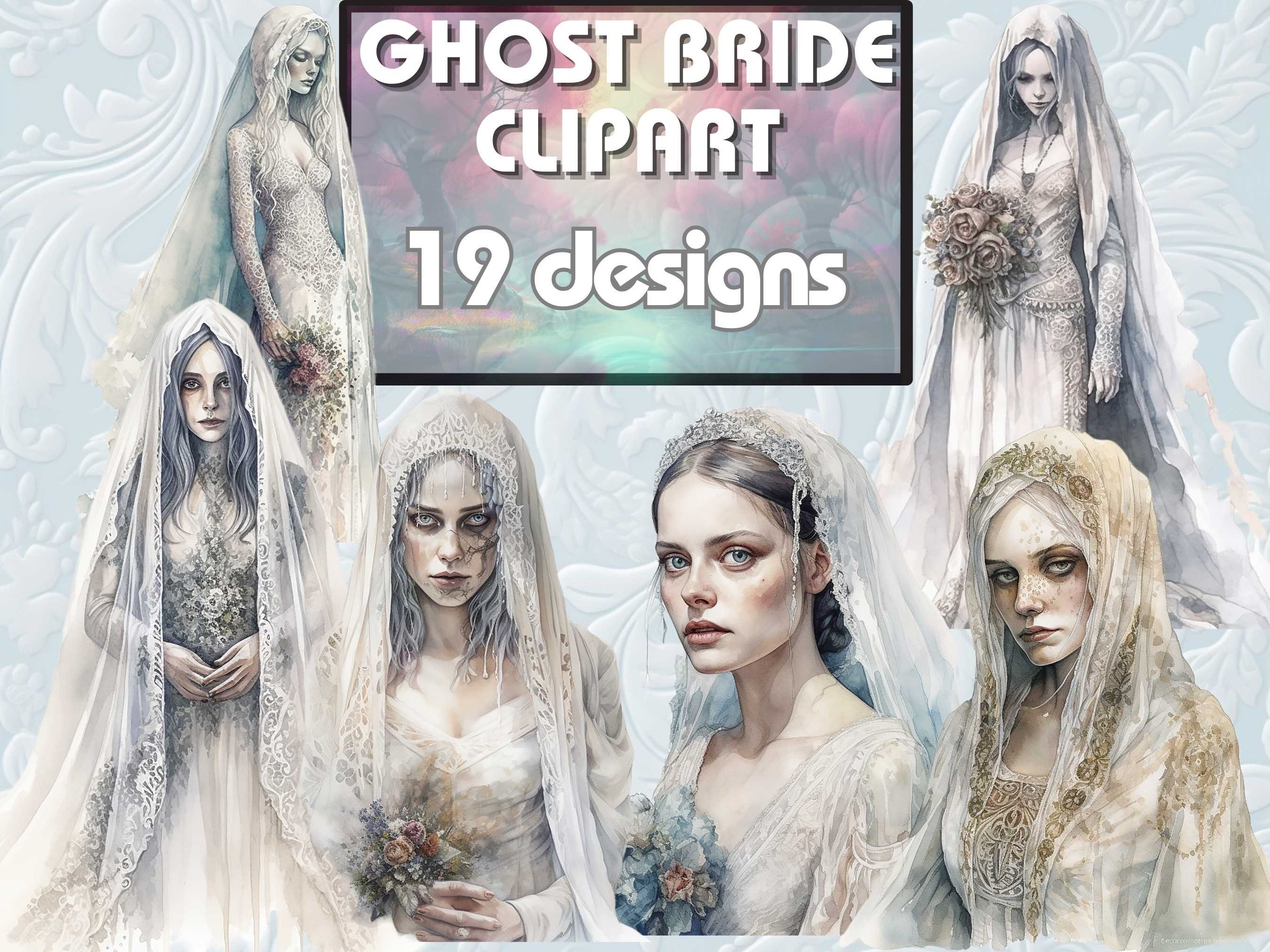 19 Designs, Ghost Bride Clipart, Png Transparent Background, Personal ...