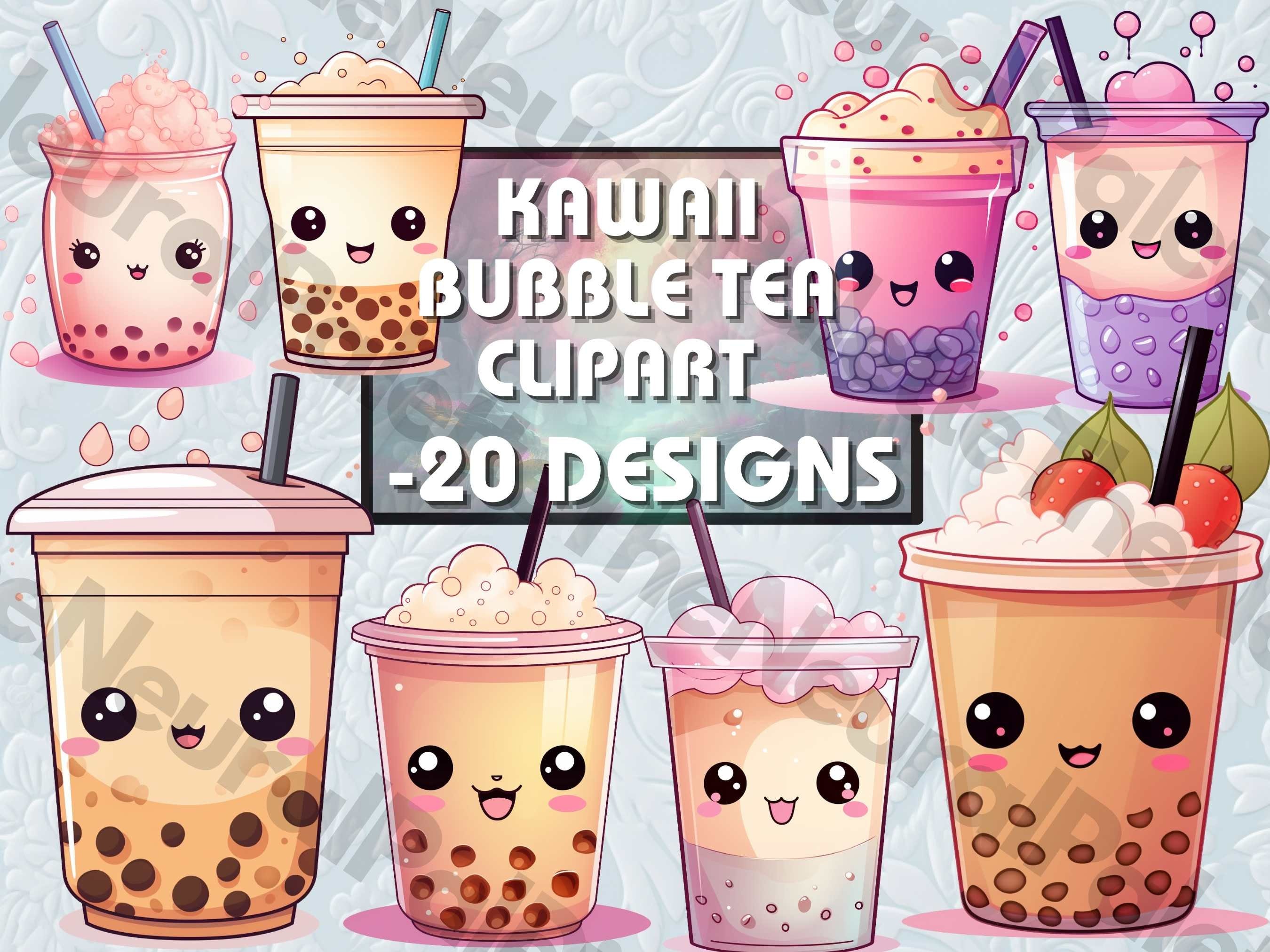 20, Kawaii Bubble Tea Clipart, Boba Tea, Transparent Background ...