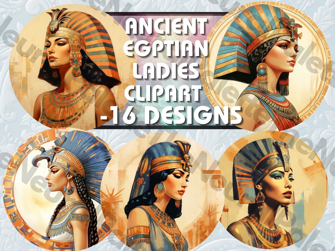 16, Ancient Egyptian Ladies Clipart, Scrapbooking, Junk Journalling ...