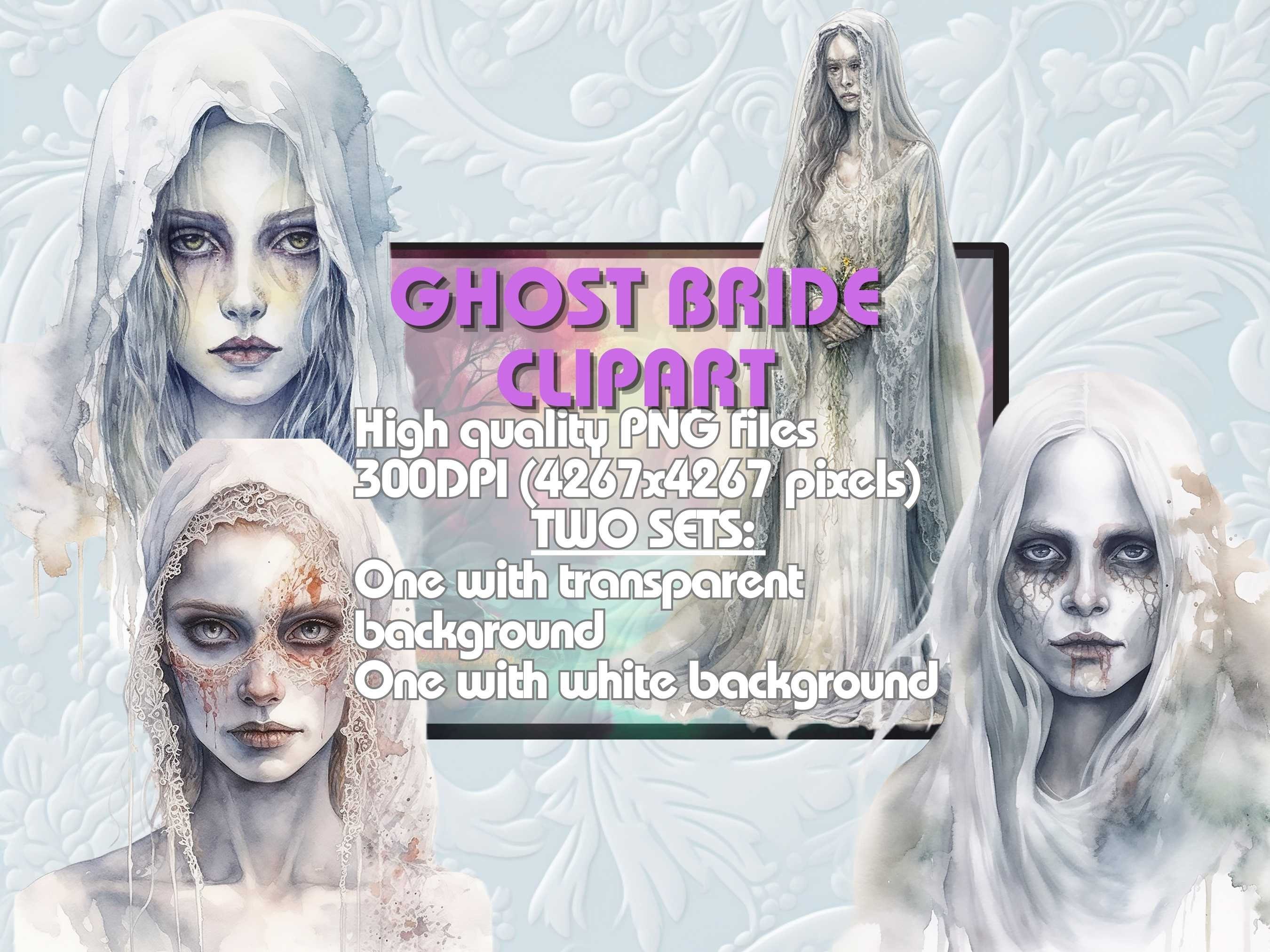 19 Designs, Ghost Bride Clipart, Png Transparent Background, Personal ...