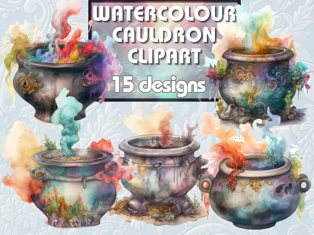 Bubbling Cauldron Clipart, 15 Designs, Transparent Background, PNG ...