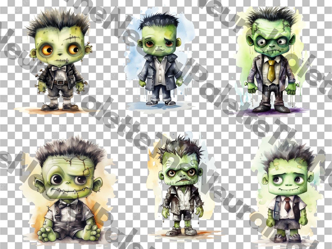 12, Frankenstein's Monster Clipart, Halloween Crafts, Instant Download ...