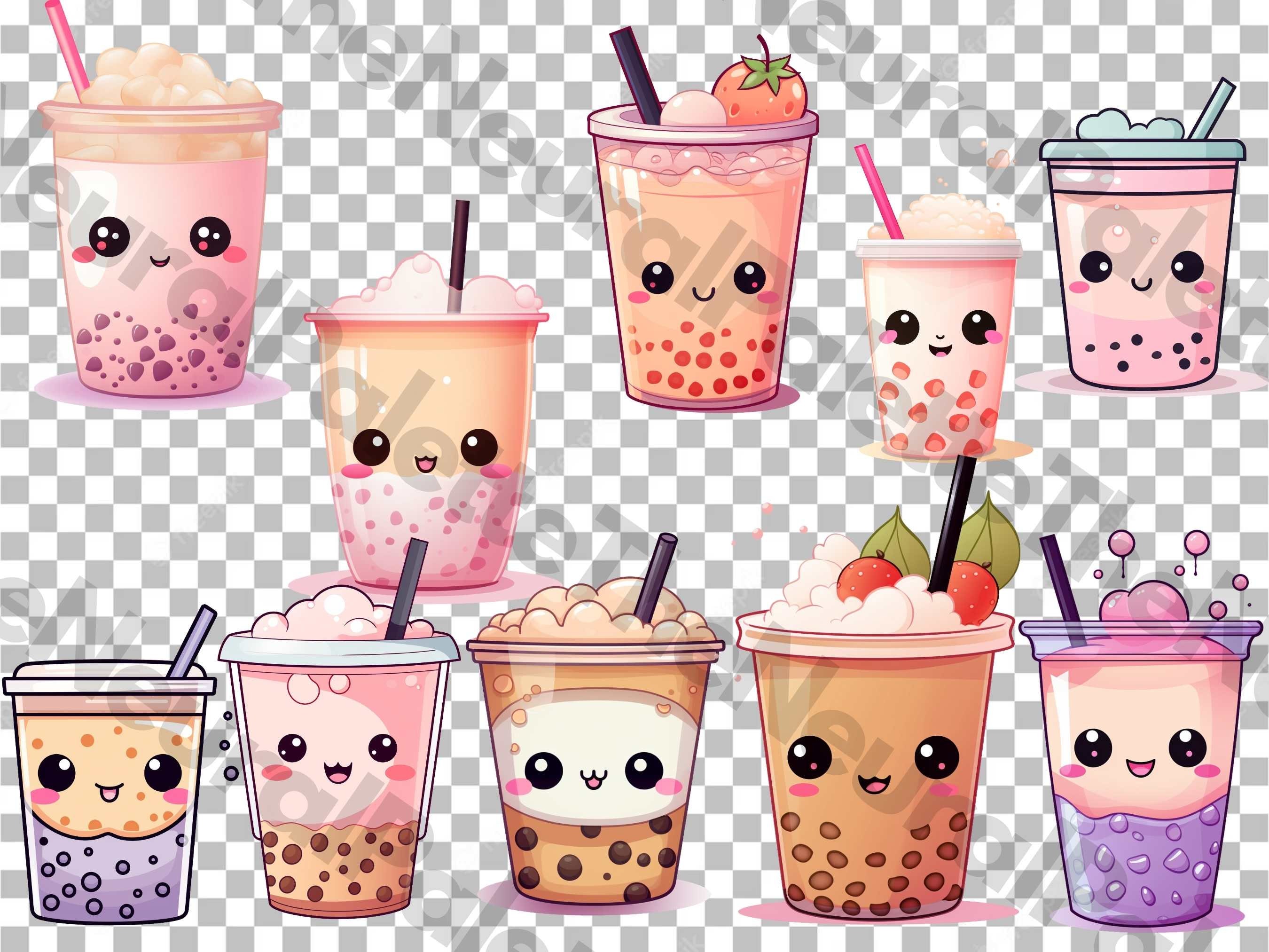 20, Kawaii Bubble Tea Clipart, Boba Tea, Transparent Background ...