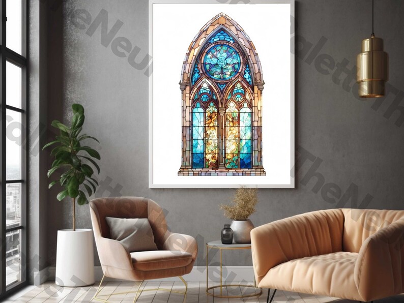 40 Designs, Stained Glass Window Clipart Bundle, Commercial Use ...