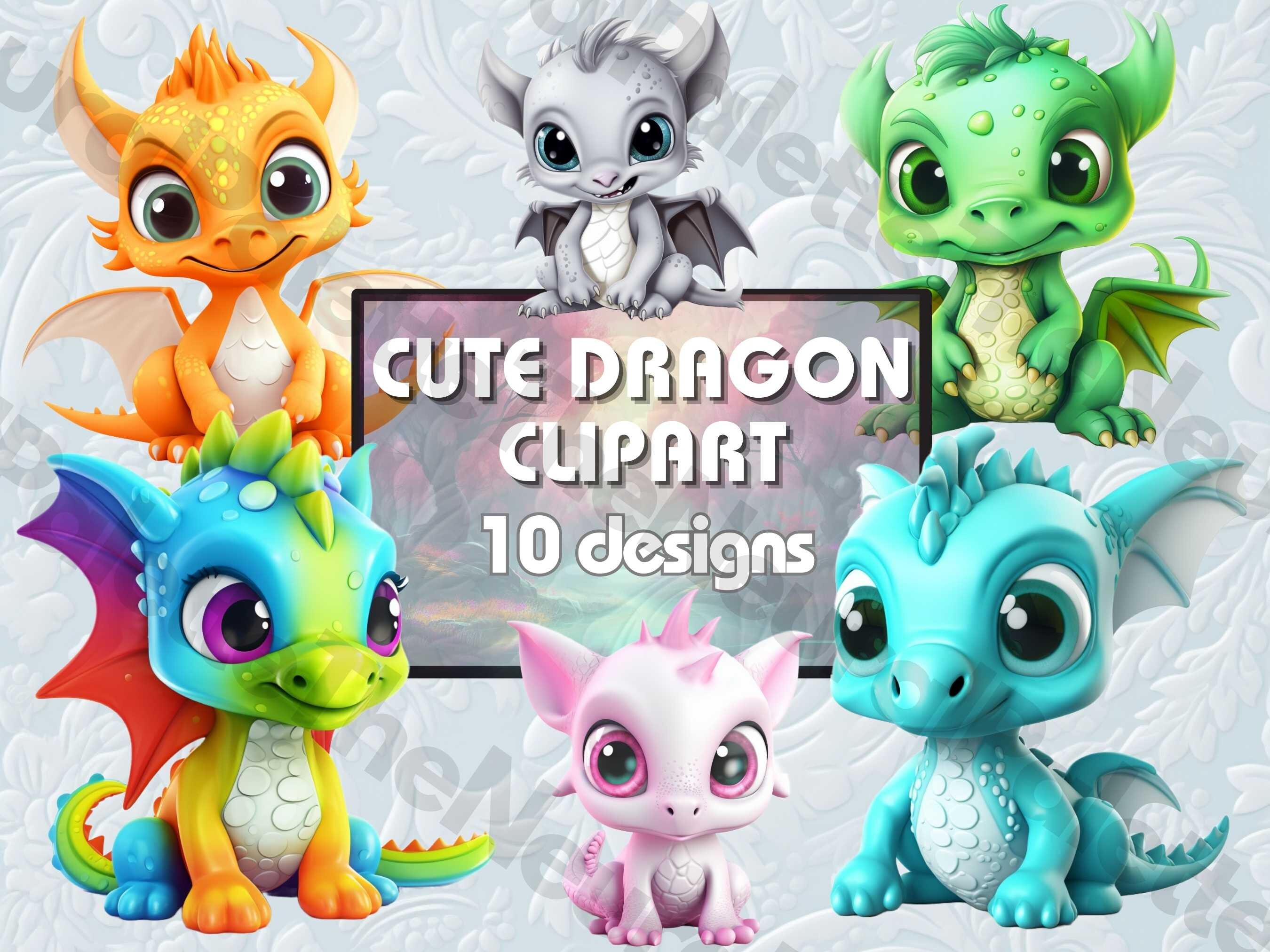 10, Baby Dragon Clipart, Transparent Background PNG, Instant Download ...