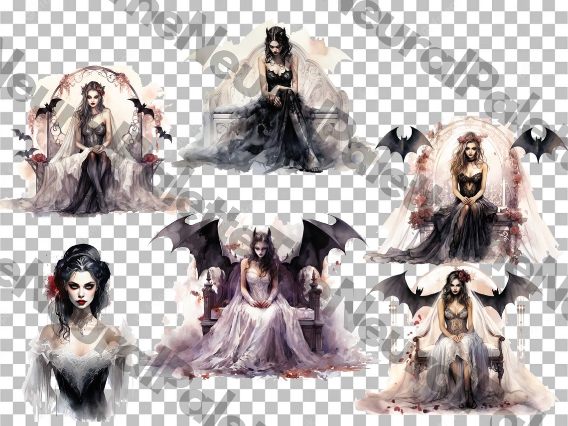 26 Vampire Bride Clipart Instant Download High Quality PNG - Etsy