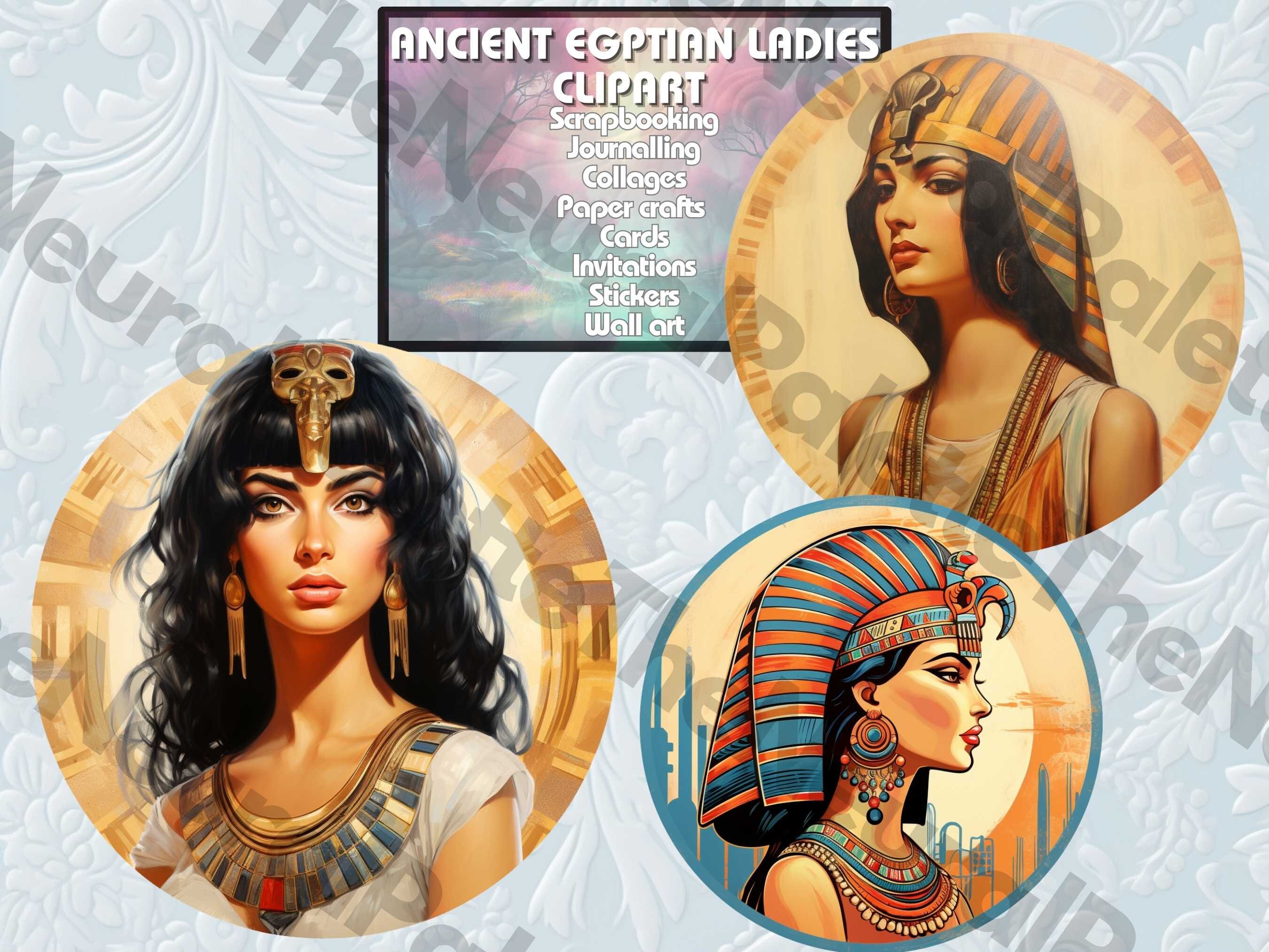 16, Ancient Egyptian Ladies Clipart, Scrapbooking, Junk Journalling ...
