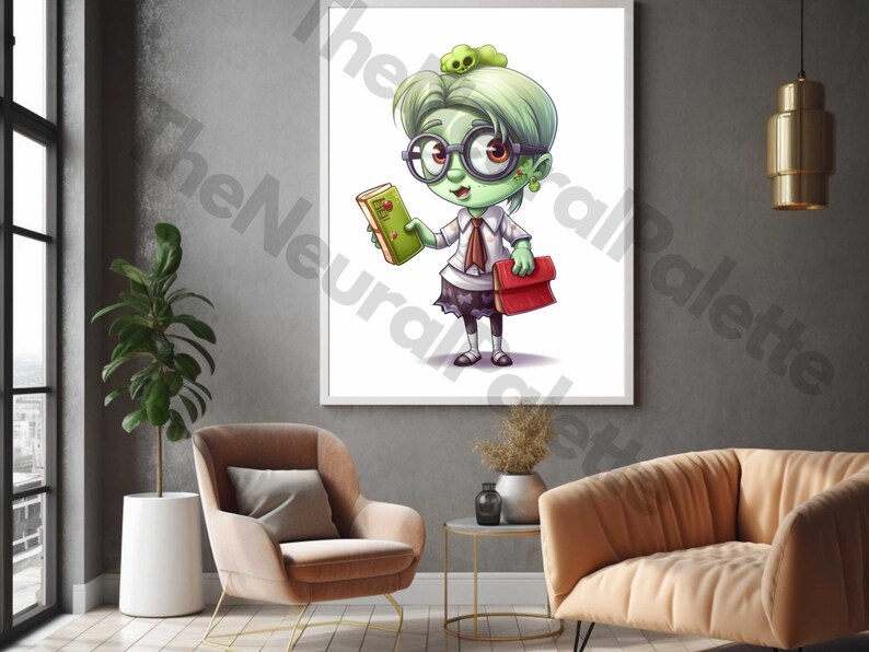 21 Kawaii Zombie Teacher Clipart Zombie Student Clipart - Etsy