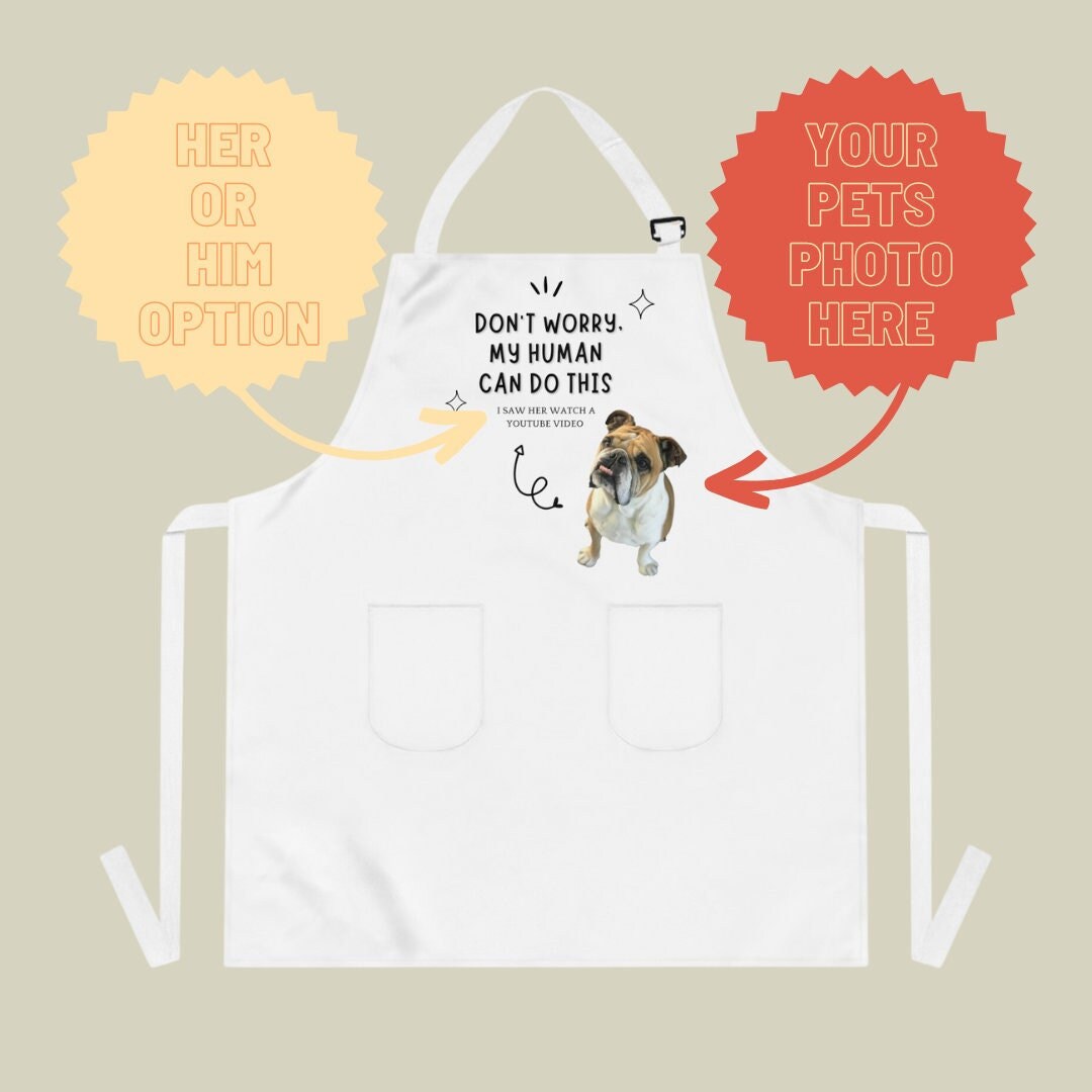 Customizable Funny Pet Apron With Personalized Picture, Two Pockets ...
