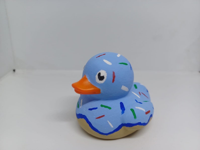 Hand Painted Pink and Blue Donut Rubber Duck - Etsy Australia