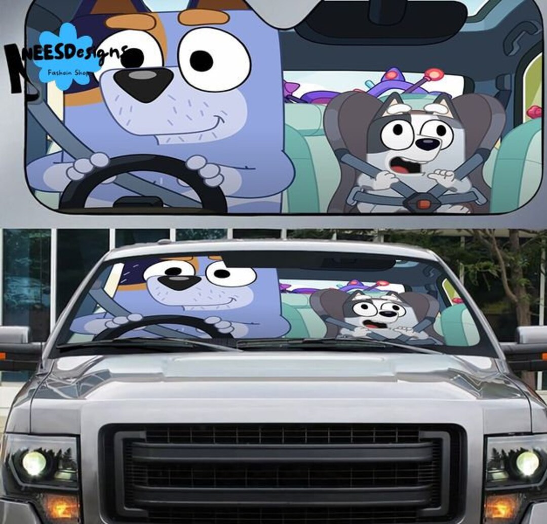 Bluey Car Auto Sun Shade Funny Bluey Sunshade Bluey Auto - Etsy