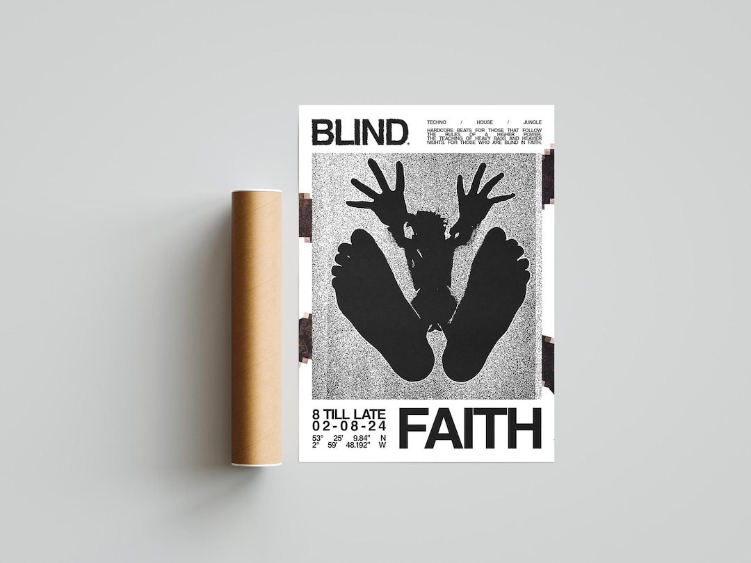 Blind Faith Poster | 90's Rave Poster | A3 Print | Raving | House Music ...