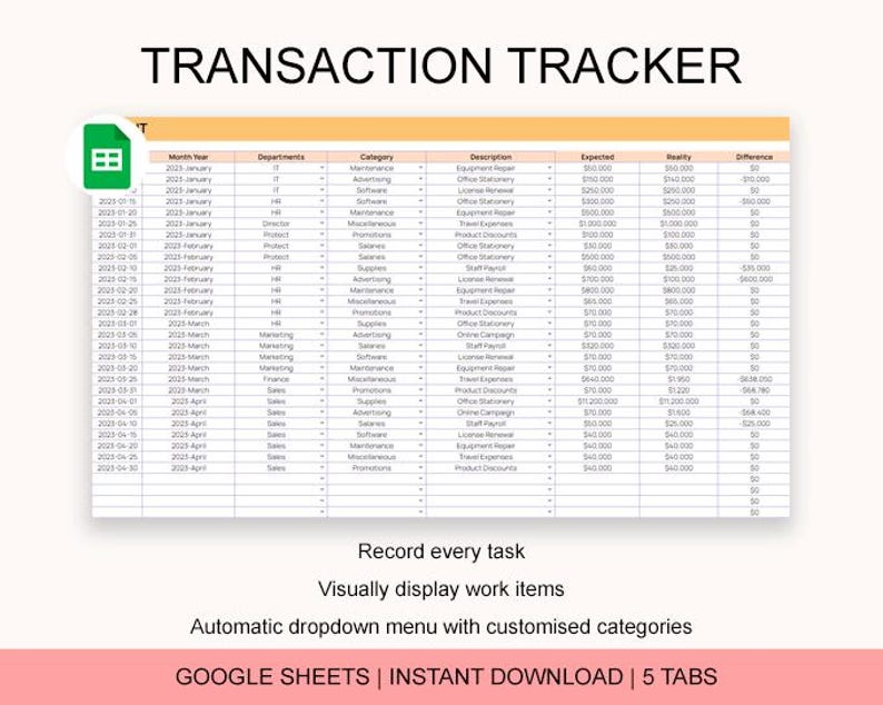 Small Business Budget Spreadsheet | Business Task Tracker | Task ...