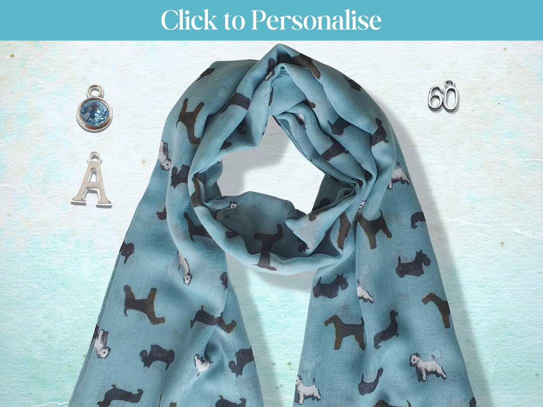 Personalised Scarf With Dog Print, Customised Accessory, Gift for Dog ...