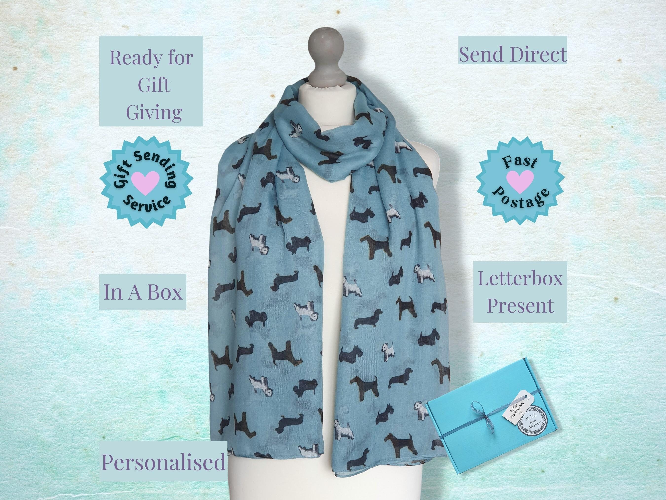 Personalised Scarf With Dog Print, Customised Accessory, Gift for Dog ...