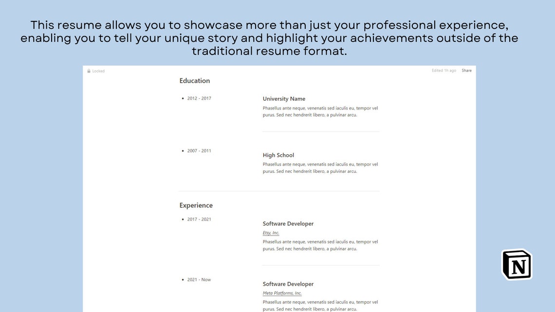 Notion Resume Template, CV Template, Resume Template Builder, Create CV ...
