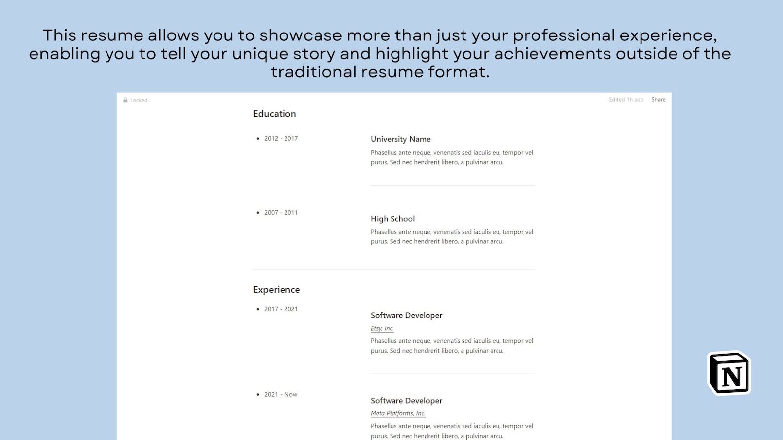 Notion Resume Template, CV Template, Resume Template Builder, Create CV ...