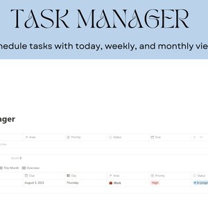 Notion Ultimate Task Manager Template - to - Do Manager, Notion Life ...