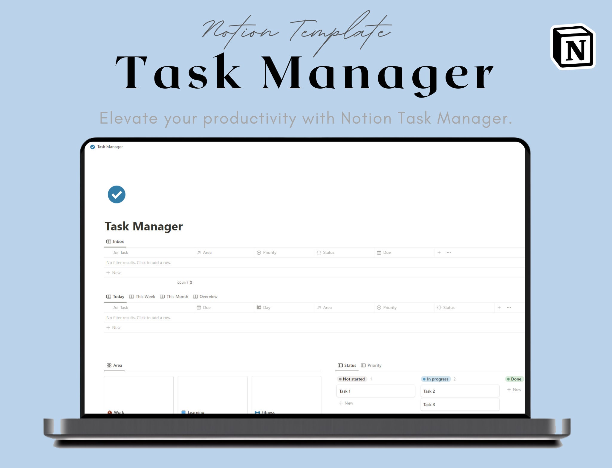 Notion Ultimate Task Manager Template to Do Manager, Notion Life ...