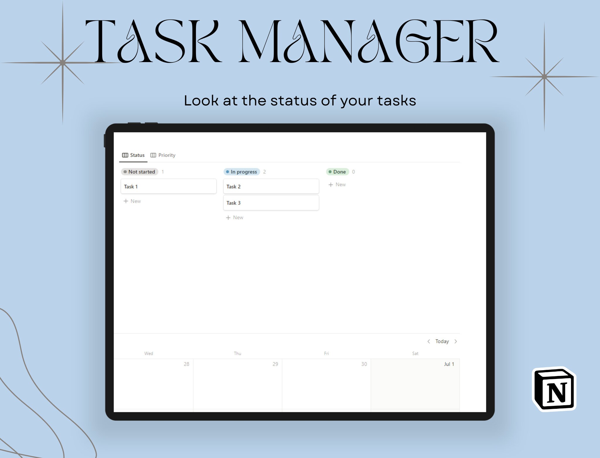 Notion Ultimate Task Manager Template - to - Do Manager, Notion Life ...