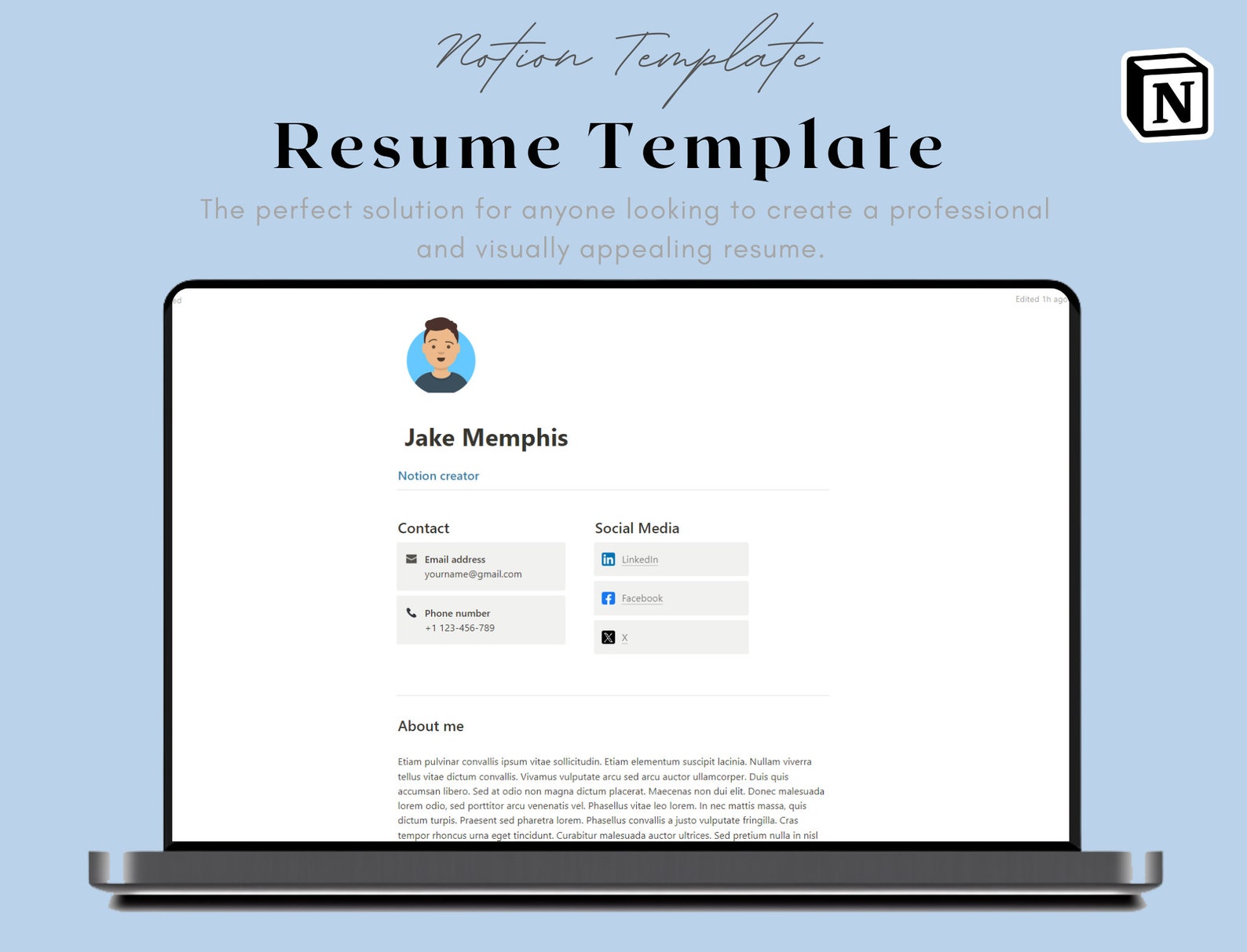 Notion Resume Template, CV Template, Resume Template Builder, Create CV ...