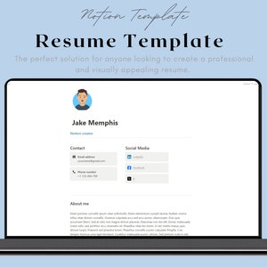 Notion Resume Template, CV Template, Resume Template Builder, Create CV ...