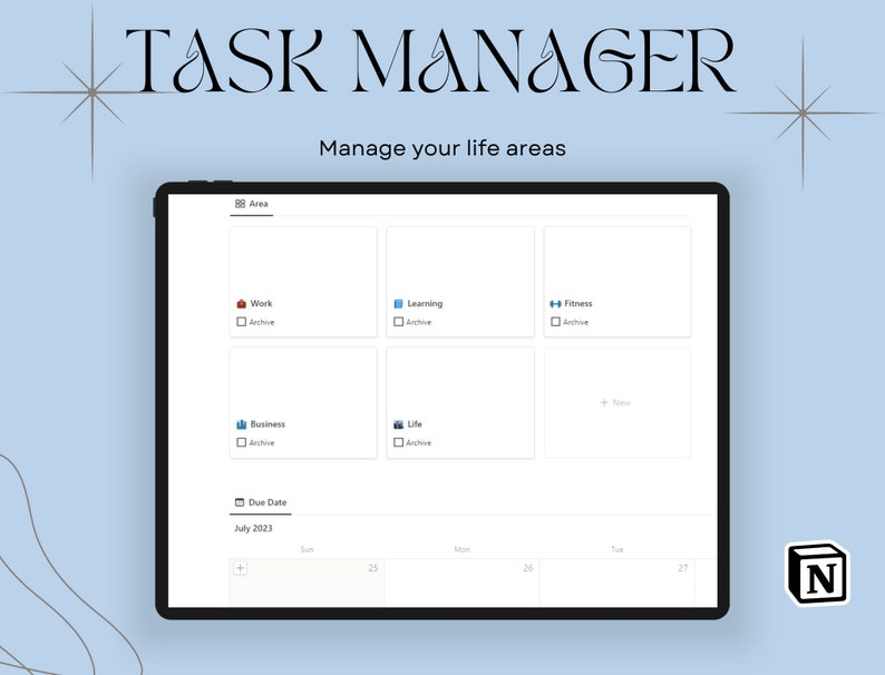 Notion Ultimate Task Manager Template - to - Do Manager, Notion Life Planner, Task Management ...