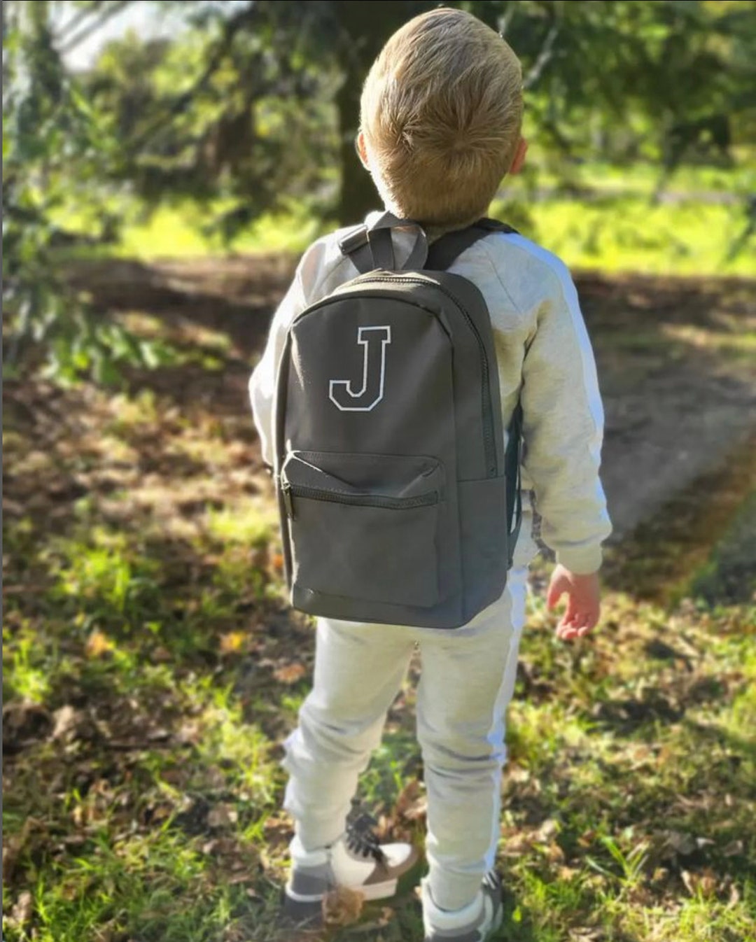 Personalised Varsity Initial Kid's Embroidered Backpack School Bag ...