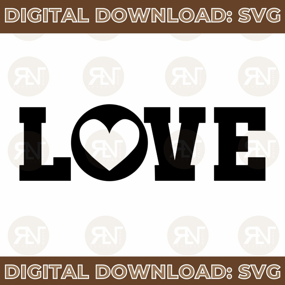 Love With Heart Detail SVG Cut File for Cricut and Silhouette | Love ...