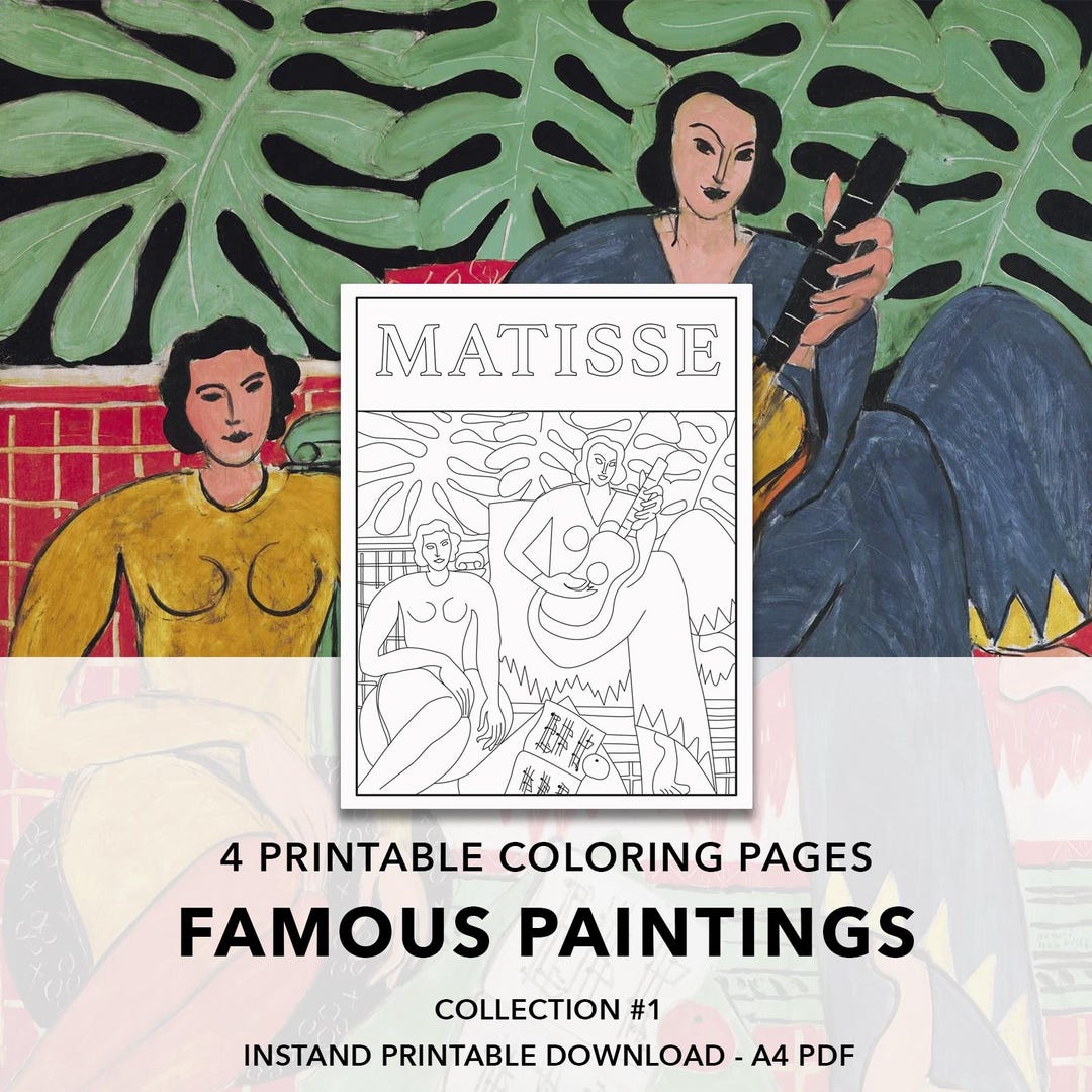 Famous Paintings - Collection #1. Coloring Pages (4 Printable Coloring ...