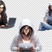 Girl Hacker Clipart Bundle: Woman on Laptop PNG (commercial Use) - Etsy