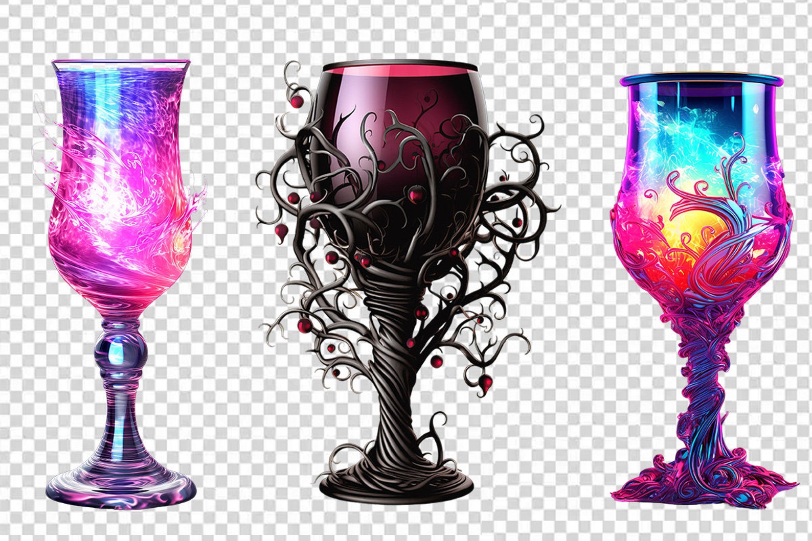 Gothic Goblet Clipart, Gothic Wine Glass Png, Red Vampire Glass Clipart ...
