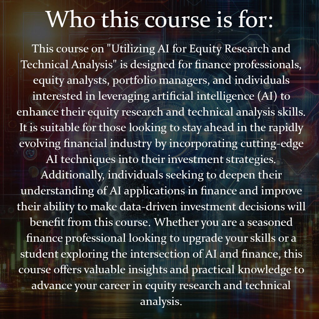 Applying AI to Technical Analysis and Equity Research Technical ...